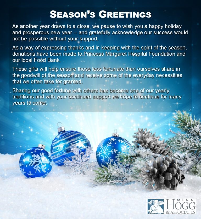 Season s Greetings Best Wishes For The New Year Bill Hogg